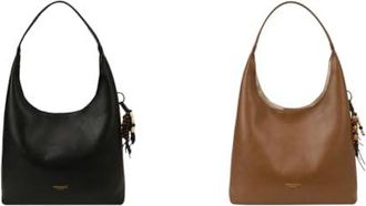 Generic Crescent Sac &agrave; bandouli&egrave;re pour femme en cuir PU pour le travail, le shopping, les voyages, lhiver, lautomne &eacute;l&eacute;gant, Noir + marron, 480.00x260.00x220