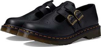 Dr. Martens Chaussures Plates Mary Jane 8065 Vegan pour Femme, Félix Noir Rub Off, 37 EU