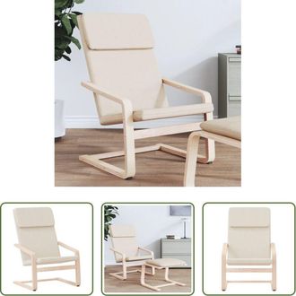 vidaXL Chaise de repos - Chaise de relaxation Cr&egrave;me Tissu