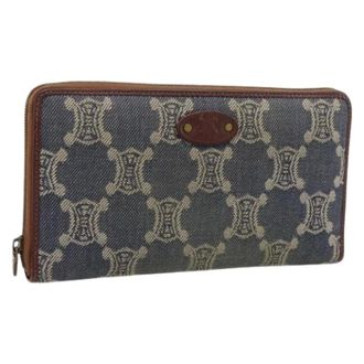 Celine Portefeuille Macadam Canvas Pre-owned - Femme - Pre-owned - Bleu - Taille: ONE Size
