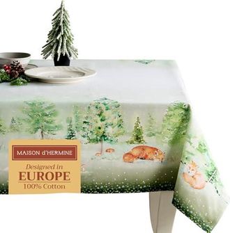 Maison d'Hermine Maison dHermine Nappe rectangulaire 100 % coton pour salle &agrave; manger, ferme, maison, h&ocirc;tel, f&ecirc;tes et mariage - Cadeaux pour la f&ecirc;te des m&egrave;res (matin dh