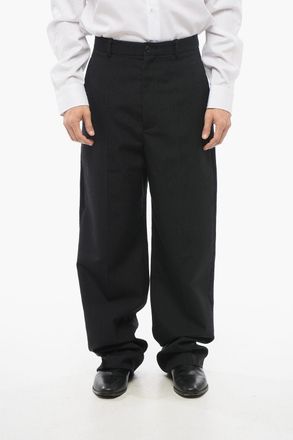 Balenciaga Vier-Taschen-Hose aus Wolle mit Satin-Seitenstreifen Balenciaga