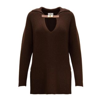 Elisabetta Franchi V-Ausschnitt Strickware - - Knitwear - Damen - Braun - S