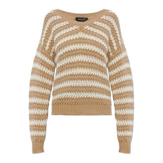 Fabiana Filippi Femme, Pulls, Brun, Taille: 36 FR Pull Col V