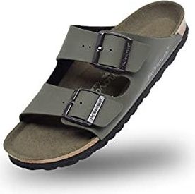 Bonova Schwanberg BONO-VEGAN. Mules végétaliennes pour homme et femme en 4 couleurs. Semelle confortable., Olive, 47 EU