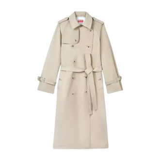 Kenzo Beiger Trenchcoat mit Epauletten - - Coats - Damen - Beige - S