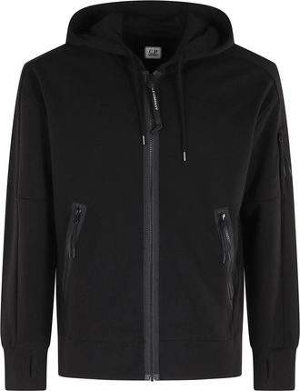C.P. Company C.p. Company, Homme, Sweatshirts et sweats &agrave; capuche, Noir, Taille: M Diagonal Raised Fleece Zip Hooded