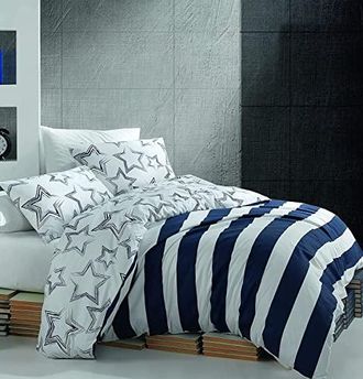 Bonateks Bettwäscheset für Einzelbett, 100% Baumwolle, Bettbezug: 160 x 220 cm, Kissenbezug: 160 x 240 cm, Kissenbezug: 50 x 70 cm (1 Stück)