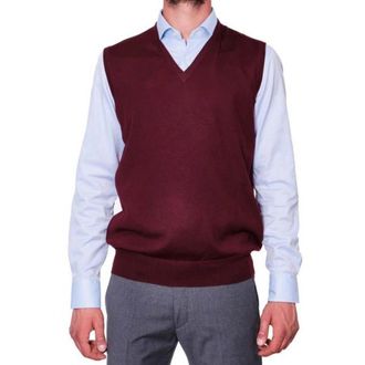 La Fileria Kapuzenpullover & Sweatshirts &Auml;rmellos V-Ausschnitt - - Knitwear - Herren - Rot - 3XL