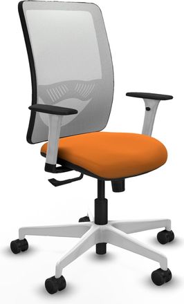 Piqueras y Crespo B&uuml;rostuhl Zulema Orange mit wei&szlig;en und schwarzen Armlehnen, h&ouml;henverstellbare Lendenwirbelst&uuml;tze, ausgestattet mit Sincro 3-Positionen und Schneidesch