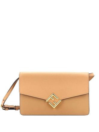 Fendi sac port&eacute; &eacute;paule FF Diamonds Wallet on Chain en cuir - Marron