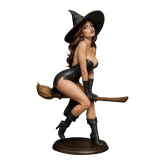 Generic Spellbound Beauty Sexy Hexe B&uuml;cherregal Figurine Halloween Hexe Dekoration Desktop B&uuml;cherregal Gothic Ornament F&uuml;r Geschenk Snw802 (Black, 15cm)