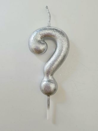 Generic Frage Silberfarben, Geburtstagskerze in Frageform?, originelle Kerze, originelle Geburtstagskerze, Dekoration für Geburtstag, Geburtstagskerzen, Silbe