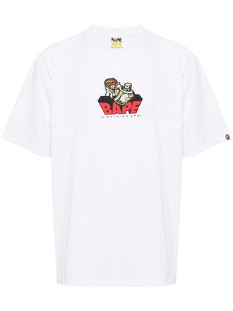 A Bathing Ape t-shirt en coton à logo imprimé - Blanc