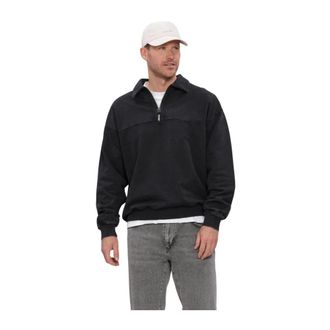 Woodbird WBLoke Zip-Polo mit Waschung - - Sweatshirts & Hoodies - Herren - Schwarzk - S