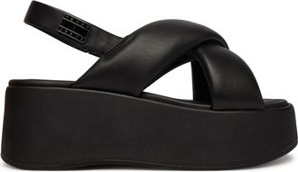 Tommy Jeans Sandalen Tommy Jeans Padded Strap Wedge Sandals EN0EN02946 Schwarz