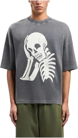 Palm Angels Homme, Tops, Gris, Taille: 2XL Skull Print T-shirt
