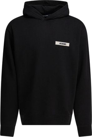 Jacquemus Homme, Sweatshirts et sweats &agrave; capuche, Noir, Taille: M Logo Patch Sweat &agrave; capuche