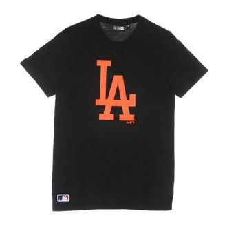 New Era Homme, Tops, Noir, Taille: XS Tee Dodgers Logo Noir/Orange