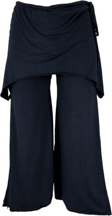 Guru Shop Guru-Boutique, Pantalon Goa Psytrance, 3/4 Pantalon D&eacute;t&eacute;, Pantalon de Yoga, Pantalon de Festival, Pantalon Flare, Noir, Synth&eacute;tique, Size:M / L (42), 