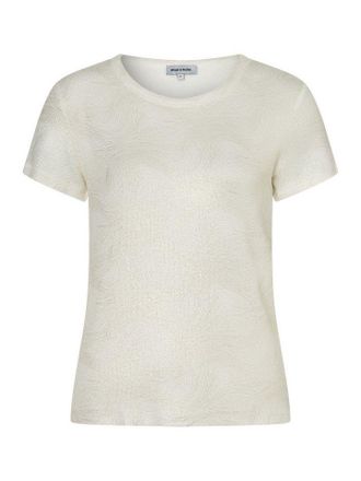 More & More Kurzarmshirt geripptes, dezent gl&auml;nzendes Kurzarmshirt