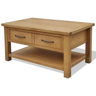 vidaXL vidaXL Table basse 88x53x45 cm Bois de ch&ecirc;ne massif