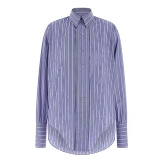 Maison Margiela Gestreiftes Baumwollhemd - - Blouses & Shirts - Damen - Blau - M