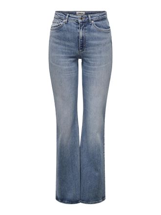 Only Damen Onljuicy Hw Flared DNM Dot023 Noos, Medium Blue Denim, 26 W/32 L