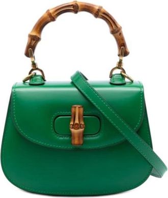 Gucci Pre-owned Bamboo Satchel - Femme - Pre-owned - Vert - Taille: ONE Size