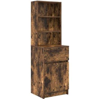 vidaXL Nachttisch R&auml;uchereiche 39x35x125 cm Holzwerkstoff Vidaxl