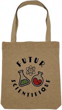 Fabulous Sac Shopping Tote Bag Aspect Lin - Futur Scientifique M&eacute;tier Sciences - Sac de Courses Toile Epaisse 360g Beige Naturel Cabas Port&eacute; Epaule Solide Impr