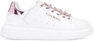 Just Cavalli Womens Leather Low-Top Sneakers White Trainers