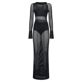 Silvian Heach Sculptural Mesh Long Dress - - Dresses - Damen - Schwarzk - 2XS