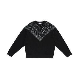 Marcelo Burlon Black White Bandana Knit Crew - - Sweatshirts & Hoodies - Herren - Schwarzk - L