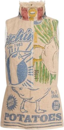 Moschino Femme, Tops, Multicolore, Taille: 42 FR Haut en lin et paille