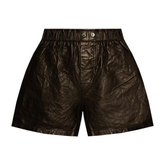 Zadig&Voltaire Femme, Shorts, Noir, Taille: 40 FR Pax Short en Cuir Pliss&eacute;