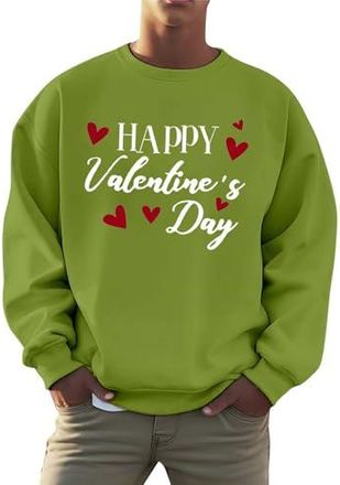 Generic 2026 - Sweat-shirt d&eacute;contract&eacute; &agrave; col rond pour homme et femme - Imprim&eacute; lettre - Pour la Saint-Valentin (4), Vert, XXL