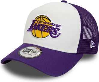 New Era NBA Basektball Fan Kappe Los Angeles Lakers Lila A-Frame Adjustable Trucker Cap - One-Size