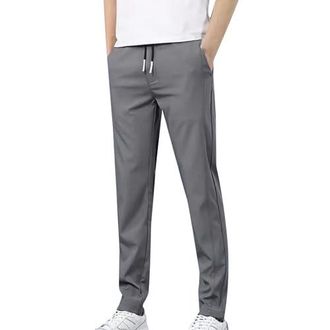 Generic Pantalon de jogging décontracté en polaire pour homme avec cordon de serrage pour golf, randonnée, marche, Z01-gris foncé, M
