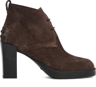 Tod's Femme, Chaussures, Brun, Taille: 38 1/2 EU Chaussures à lacets en daim marron