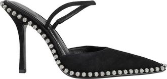 Alexander Wang Femme, Chaussures, Noir, Taille: 38 1/2 EU Escarpin Slingback en Daim Noir avec Pierres