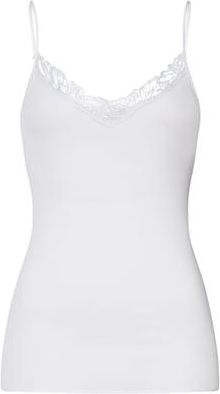 Hanro Top dentelle &agrave; col V en coton