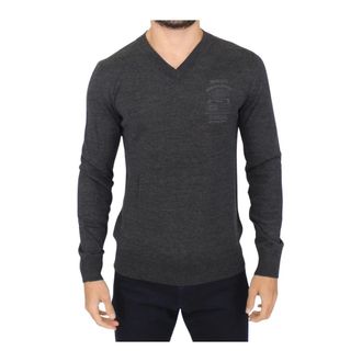 Ermanno Scervino Homme, Pulls, Gris, Taille: S Pull V en mélange de laine