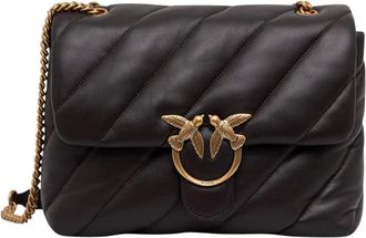 Pinko Pinko - Love Big Puff Crossbody Bag - Femme - Sacs - Brun - Taille: ONE Size