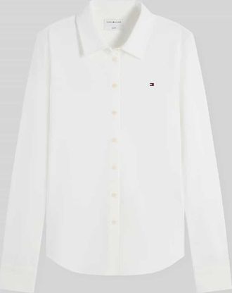 Tommy Hilfiger Slim Fit Hemdbluse aus Baumwoll-Mix