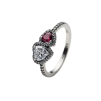 Pandora Silberne Herz Zirkonia Ring - - Accessories - Damen - Grau - 58 MM