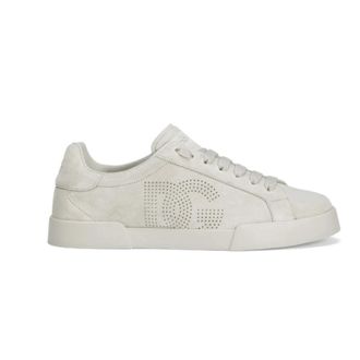 Dolce & Gabbana Beige Logo Sneakers Schn&uuml;rung Flache Sohle - - Shoes - Herren - Beige - 41 EU