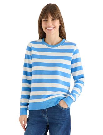 Cecil Gestreiftes Sweatshirt Fountain Blue M