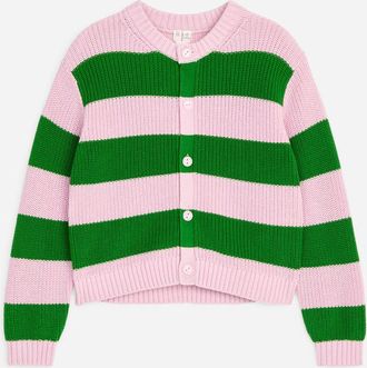 Arket Strickjacke Aus Baumwolle -Gr&uuml;n