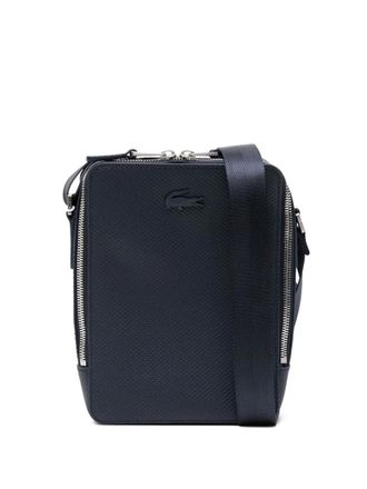 Lacoste Schultertasche mit Logo-Pr&auml;gung - Blau